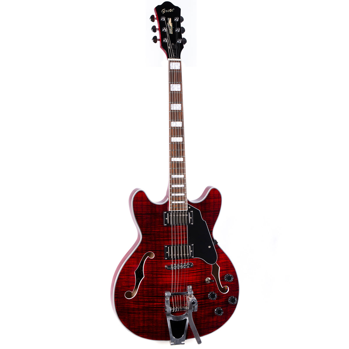 GROTE 335 style Jazz Electric Guitar with Bigsby Semi-Hollow Body ...